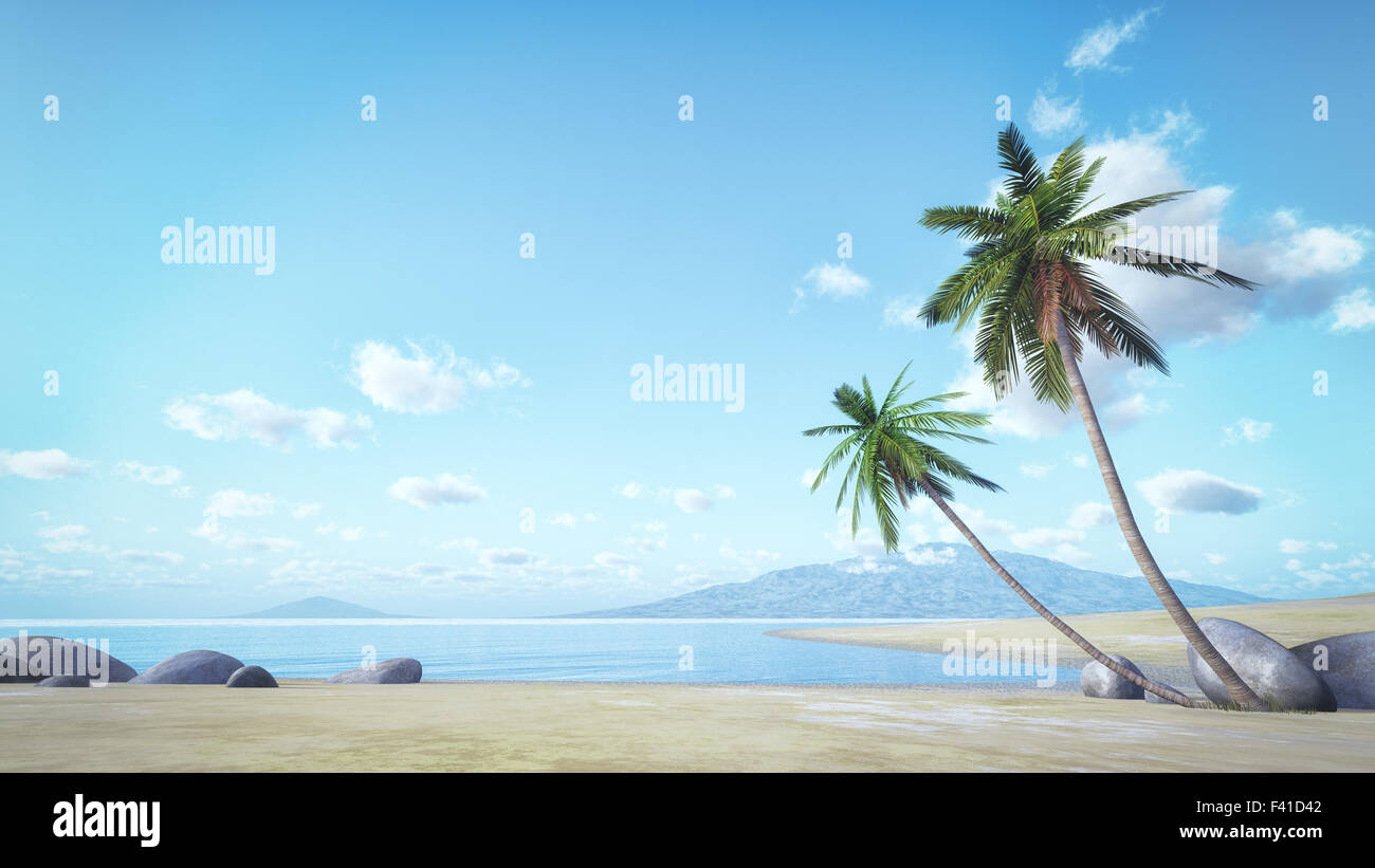 palm tree beach Stock Photo - Alamy
