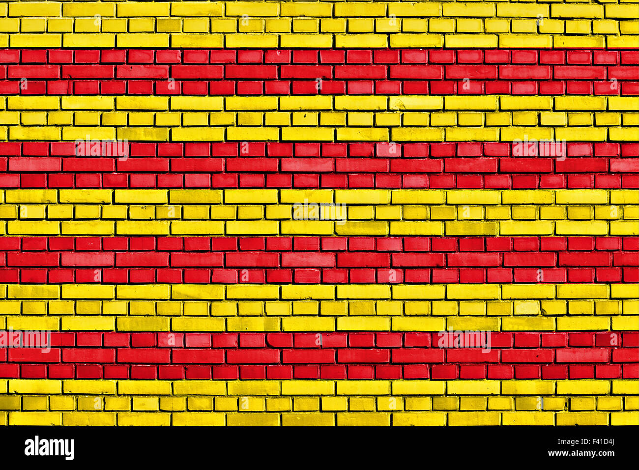 flag of Catalonia painted on brick wall Stock Photo - Alamy