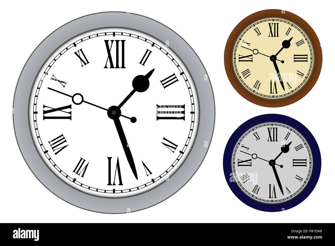 Vector illustration of single clock icon Stock Photo - Alamy