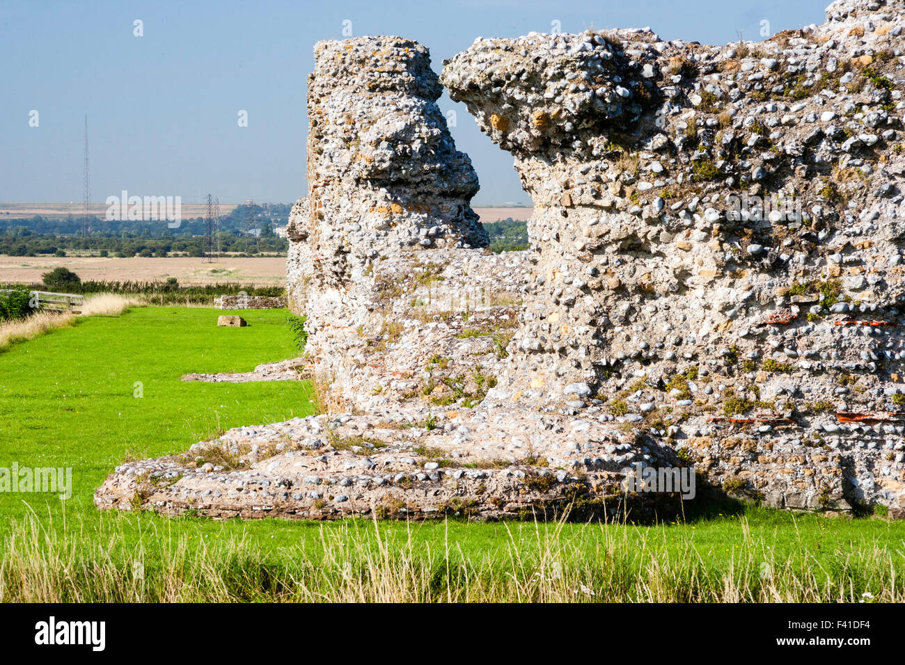 Richborough. Rutupiae, Roman Saxon Shore fort. South-west corner ...