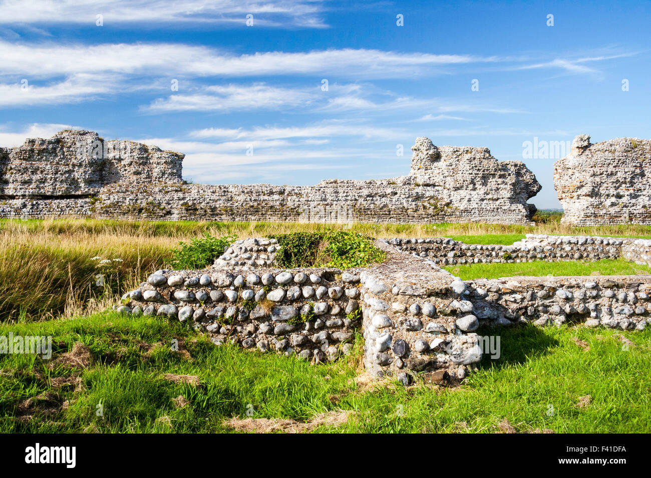 England, Richborough. Rutupiae. Roman Saxon shore fort. 3rd century ...