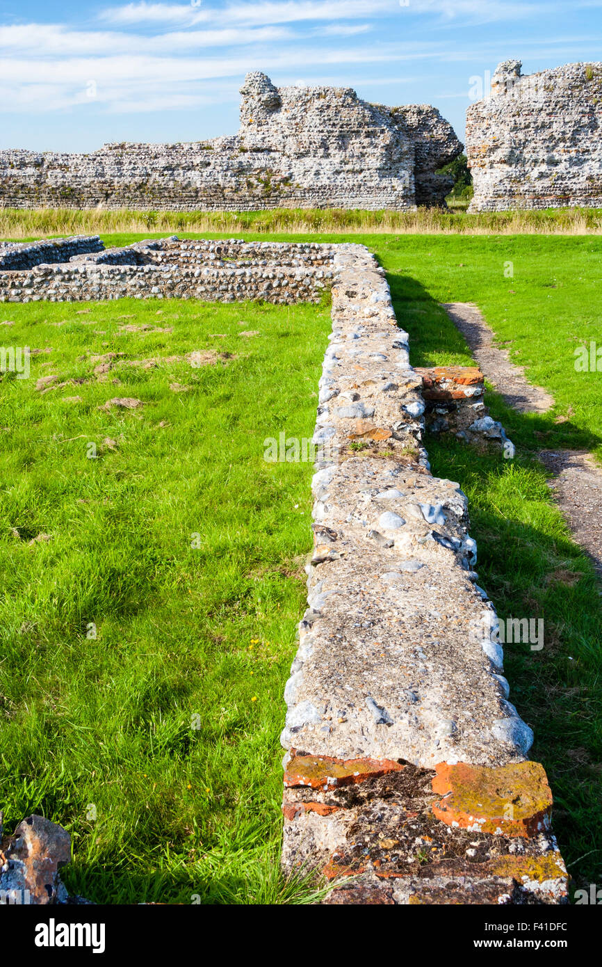England, Richborough. Rutupiae. Roman Saxon shore fort. 3rd century ...