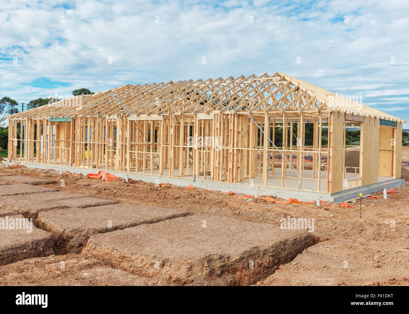 New home construction framing Stock Photo - Alamy