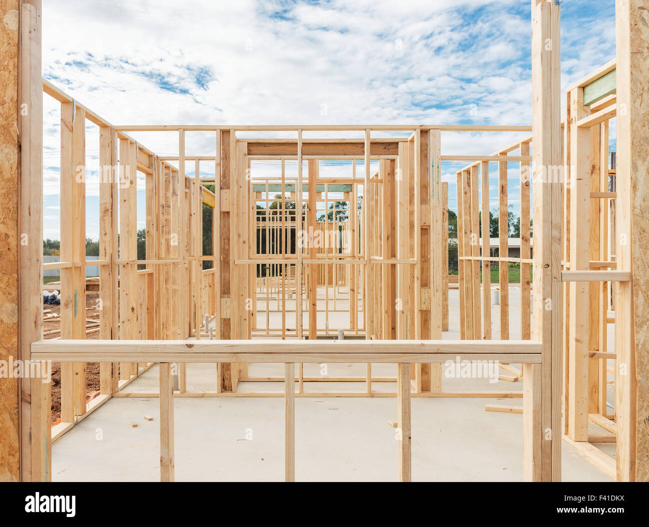 New home construction framing Stock Photo - Alamy