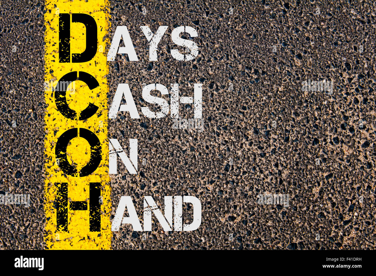 Concept image of Business Acronym DCOH as DAYS CASH ON HAND written ...