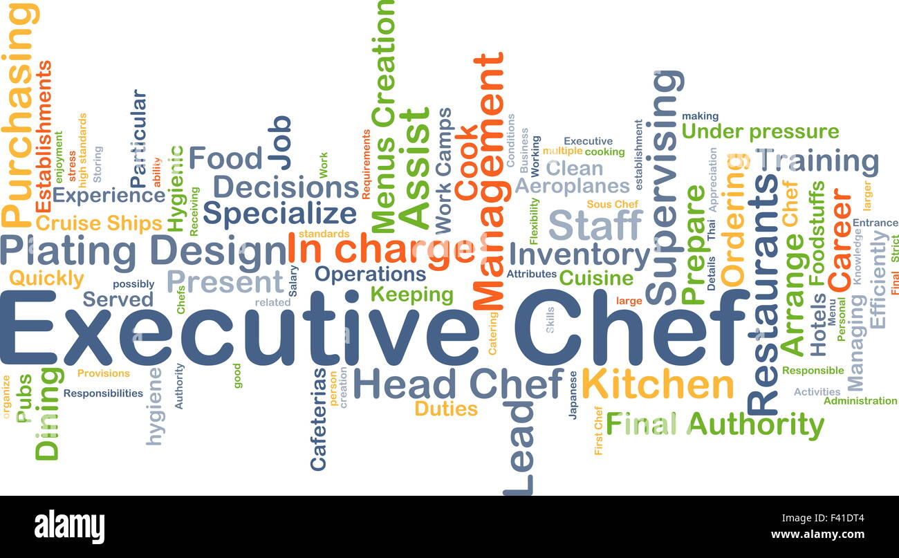 Background concept wordcloud illustration of executive chef Stock Photo ...