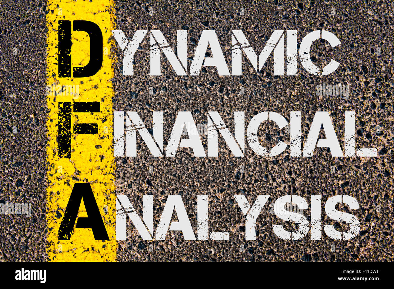Concept image of Business Acronym DFA as DYNAMIC FINANCIAL ANALYSIS ...