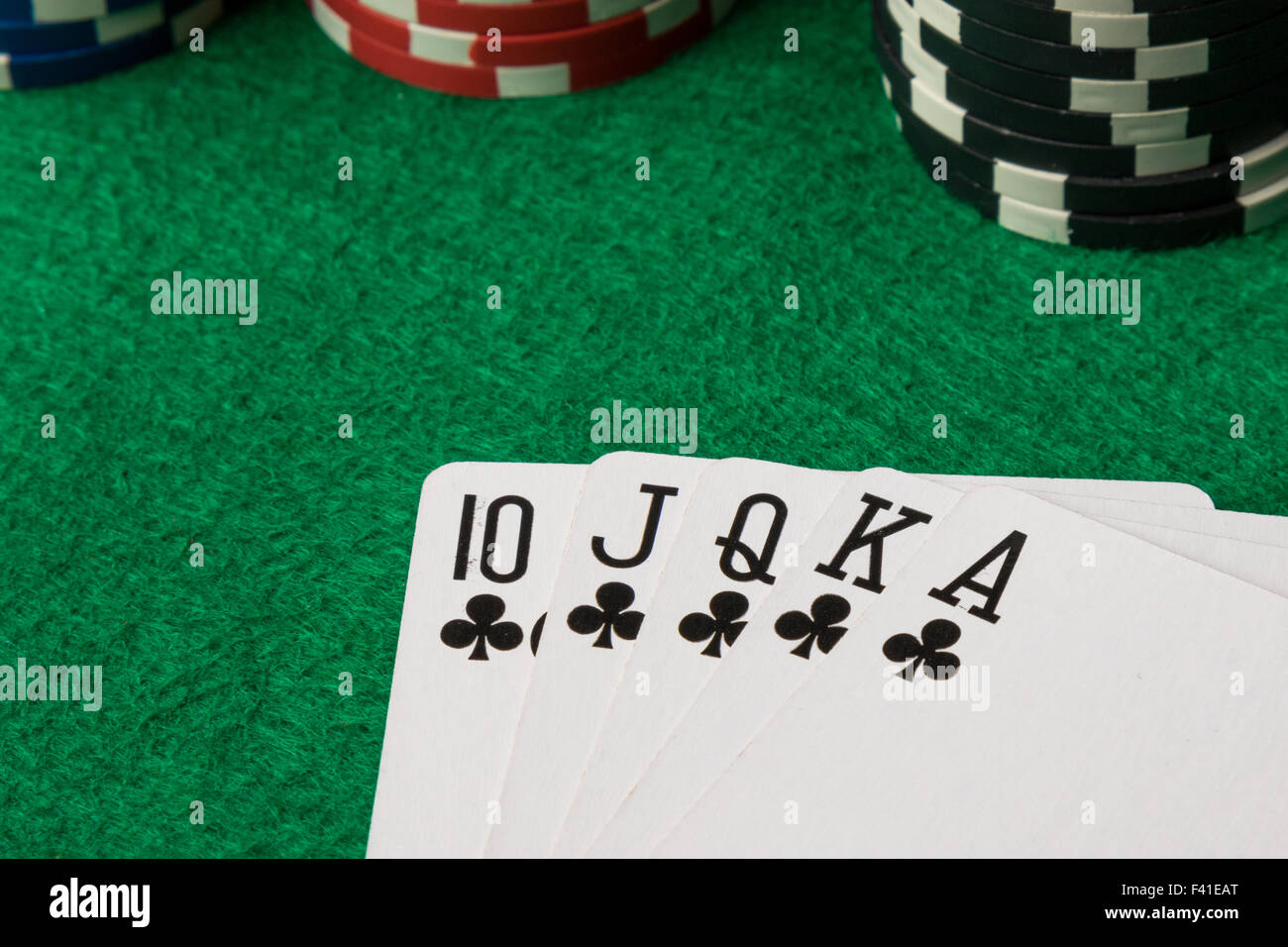Straight flush of clubs hi-res stock photography and images - Alamy