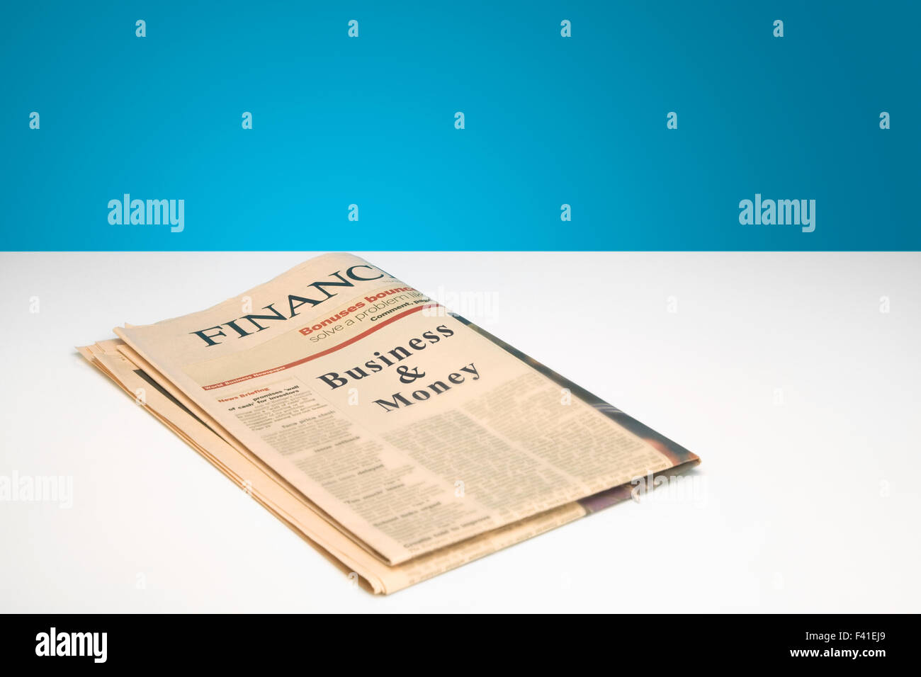 Folded financial Newspaper Stock Photo - Alamy