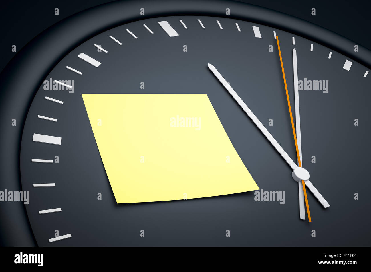 clock with sticky note Stock Photo - Alamy