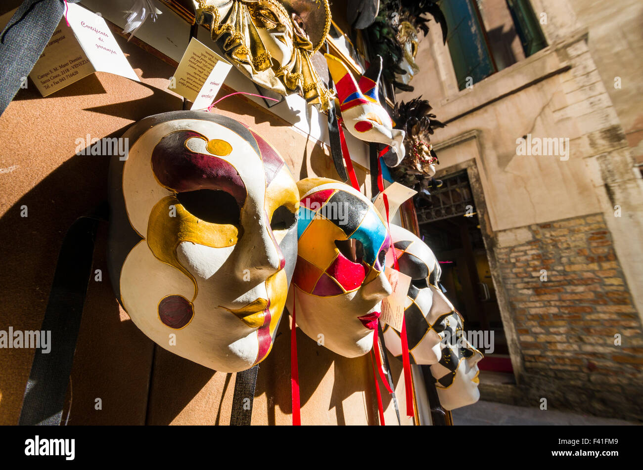 People are wearing imaginative venetian masks during the Carnevale ...