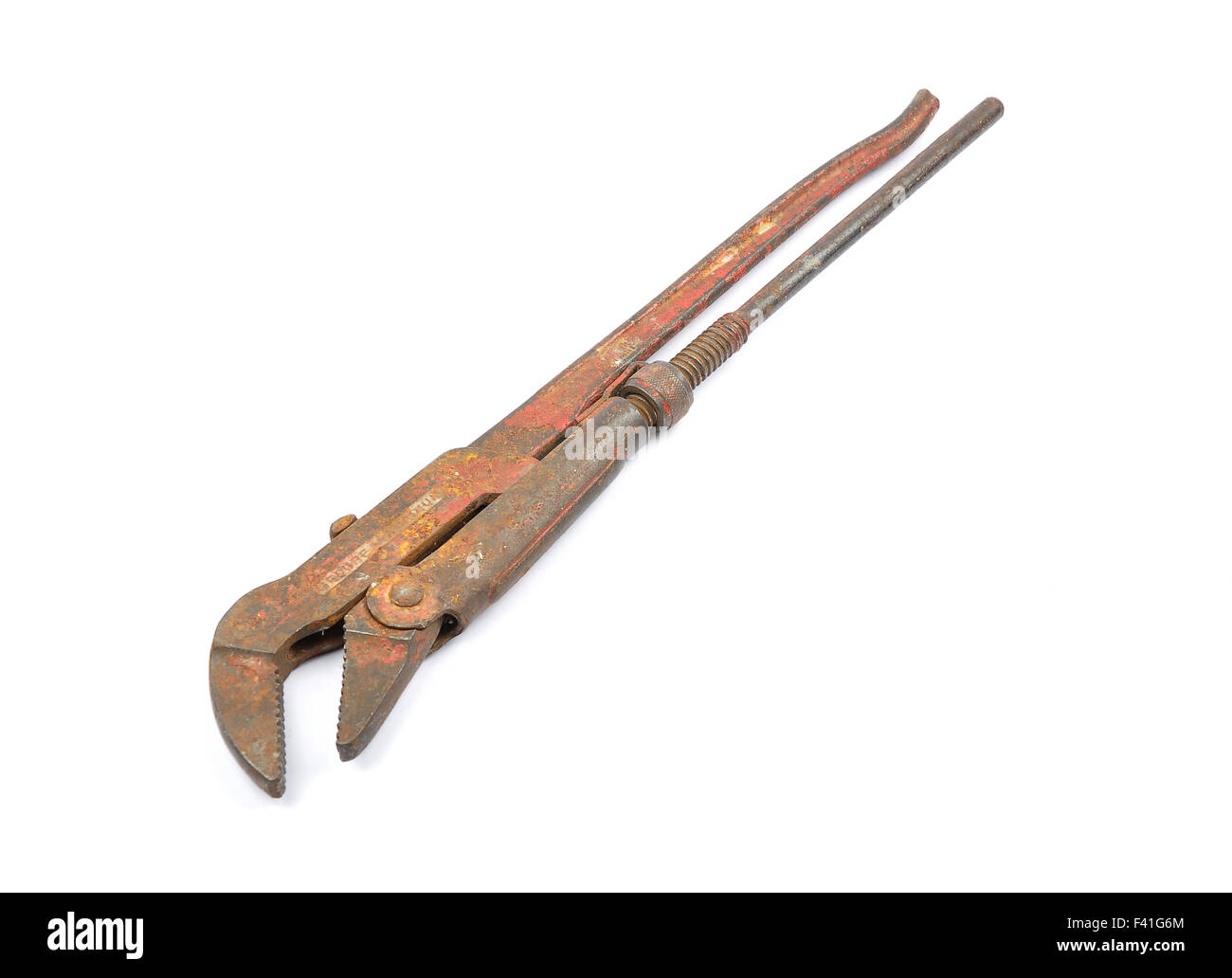 Plumber wrench on white Stock Photo - Alamy