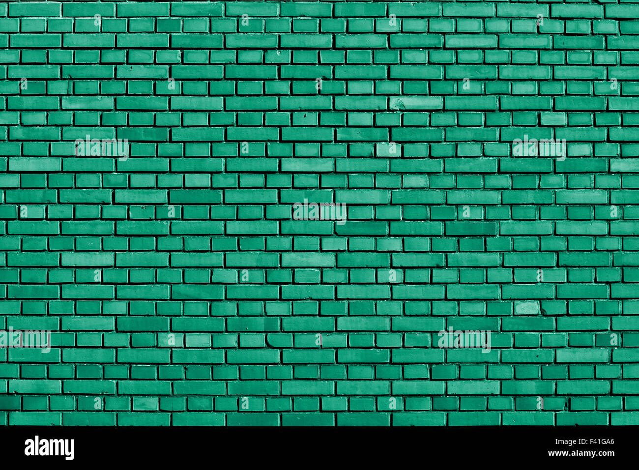 emerald green brick wall background Stock Photo - Alamy