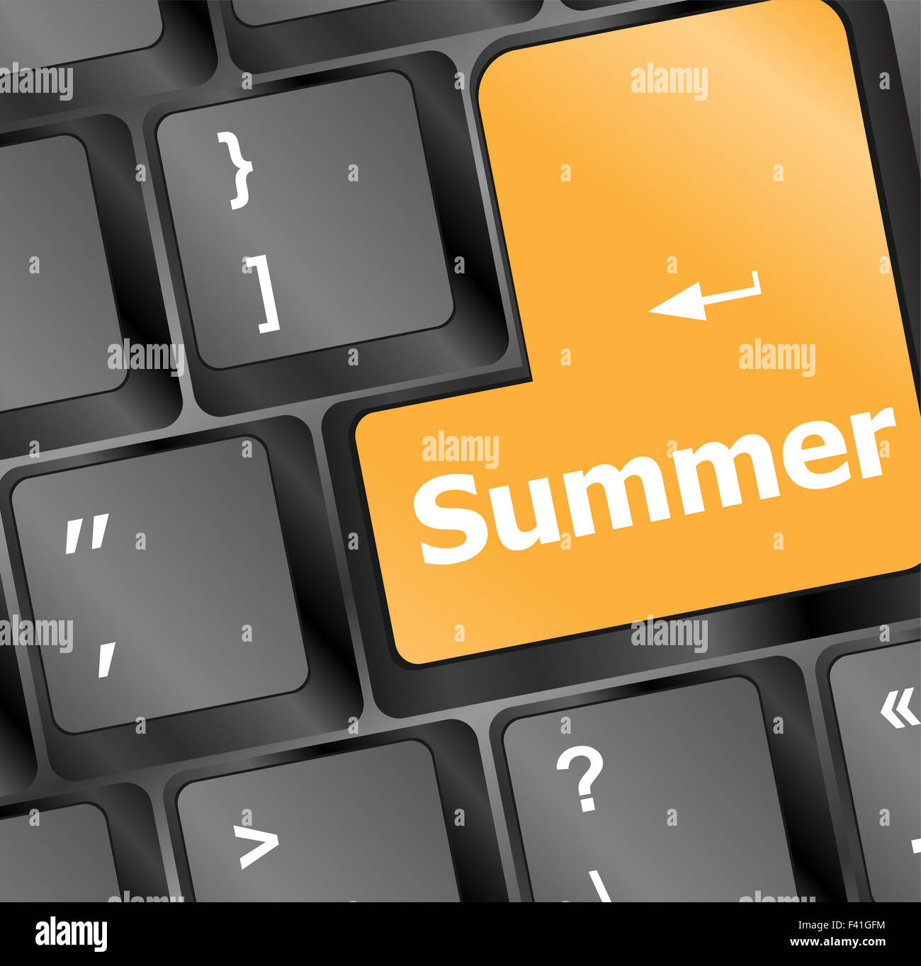 Button summer on computer keyboard Stock Photo - Alamy