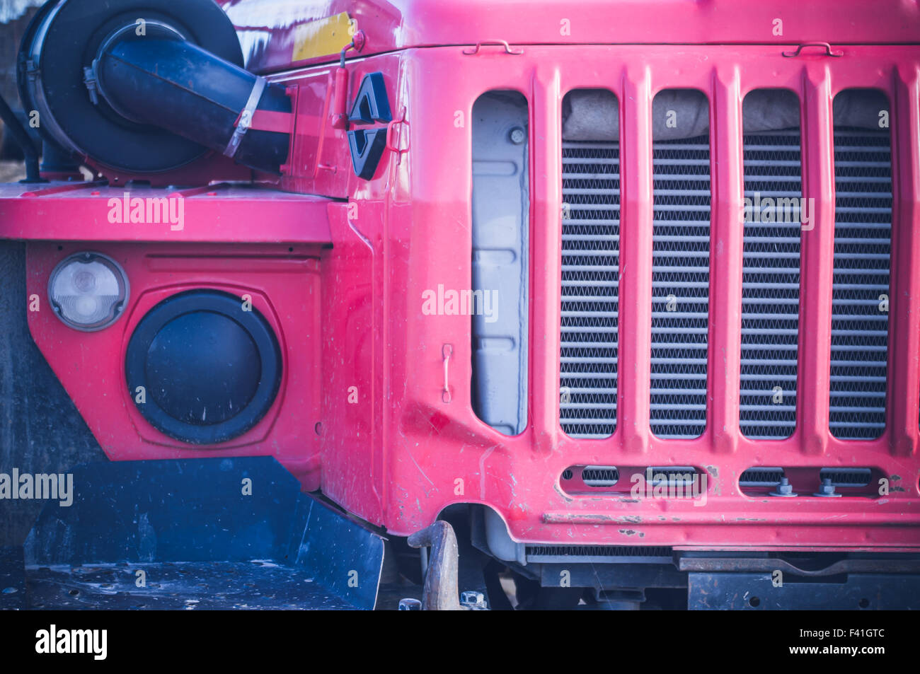 Front part of the truck cab closeup Stock Photo - Alamy