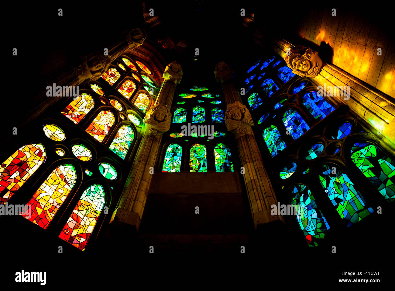 Church windows interior Stock Photo - Alamy