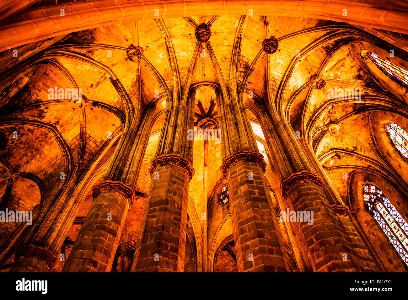 Gothic church interior Stock Photo - Alamy