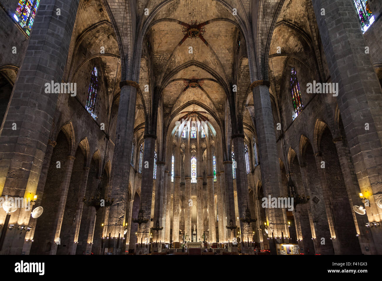 Gothic church interior Stock Photo - Alamy