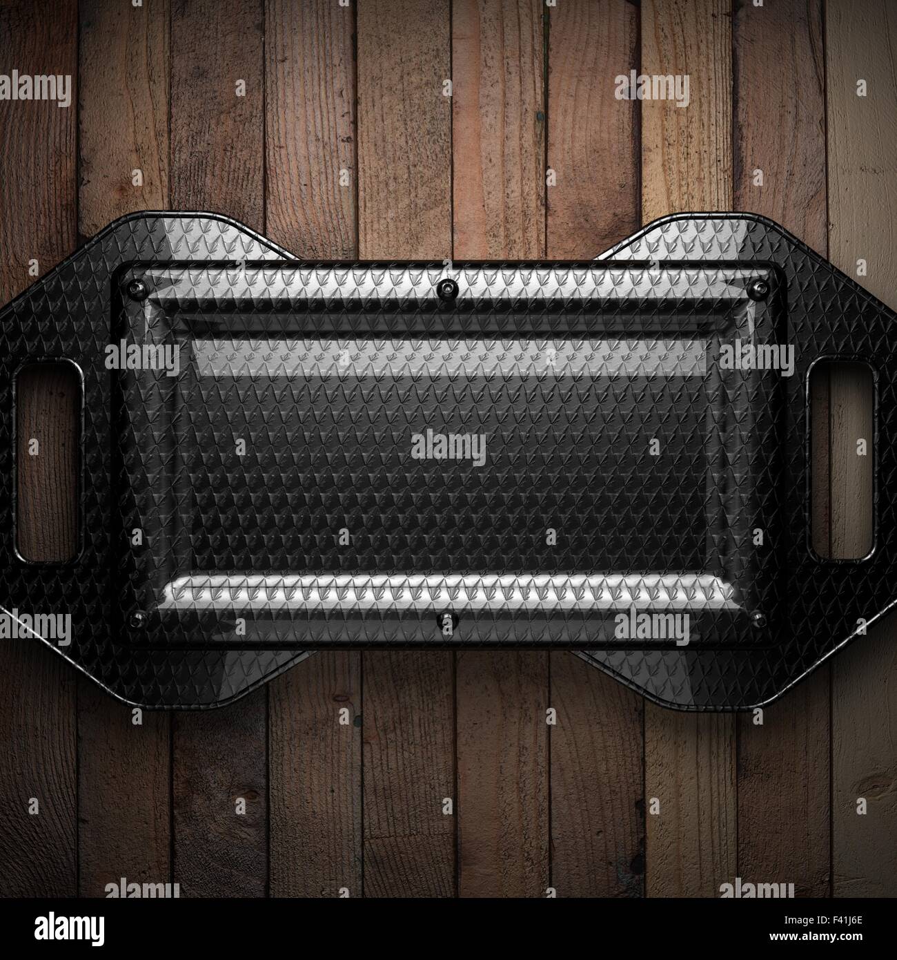 wooden background with metal element Stock Photo - Alamy