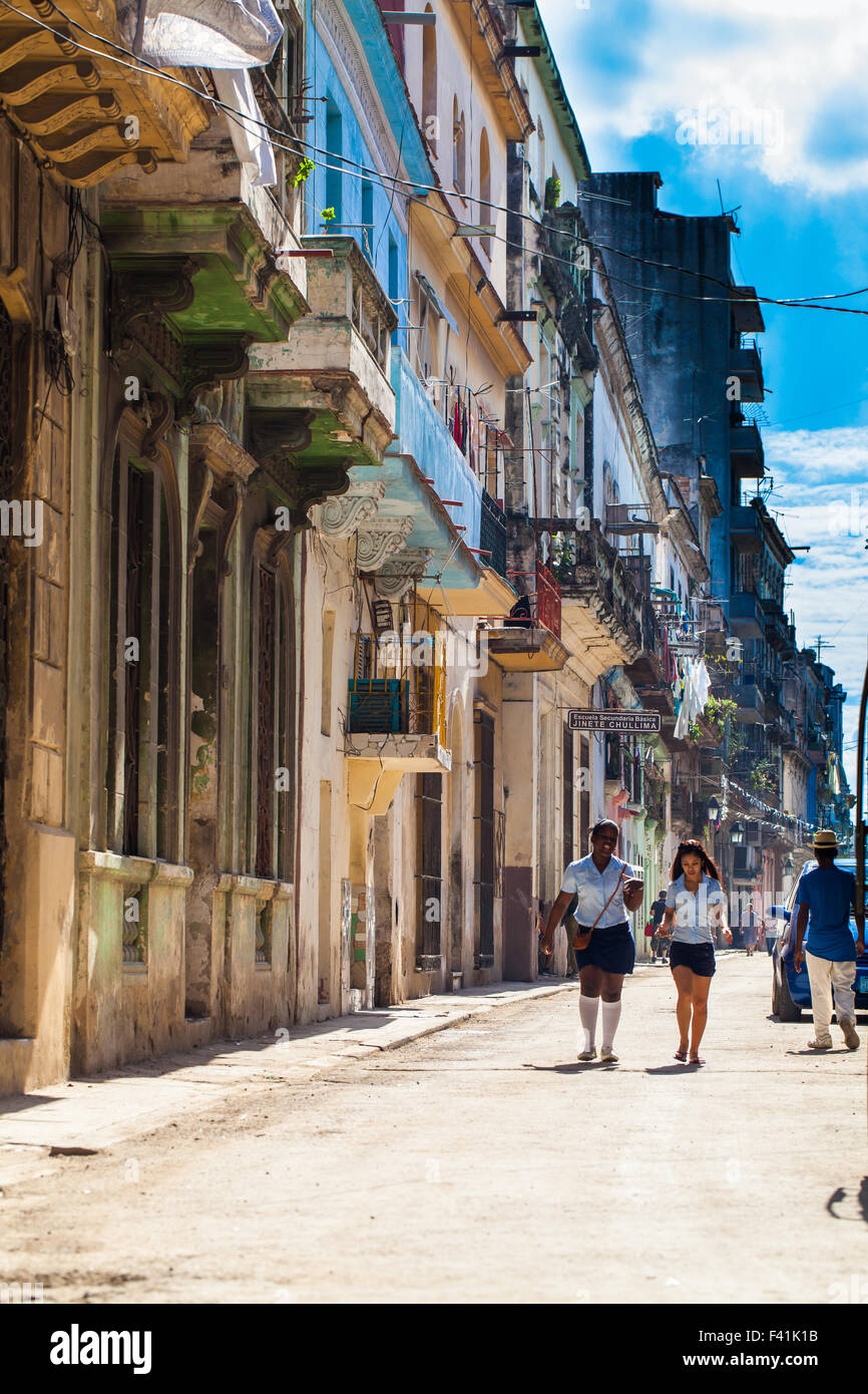 Caribbean Cuba Havana street life 10 Stock Photo - Alamy