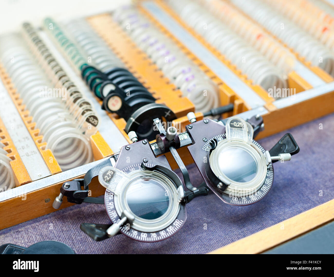 optometric frame and lenses set Stock Photo - Alamy