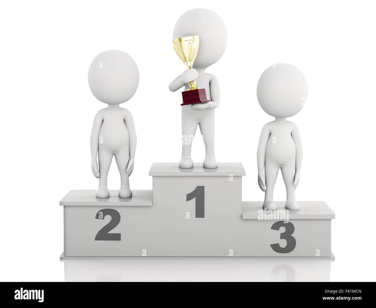 3d white people Winner on sports podium Stock Photo - Alamy