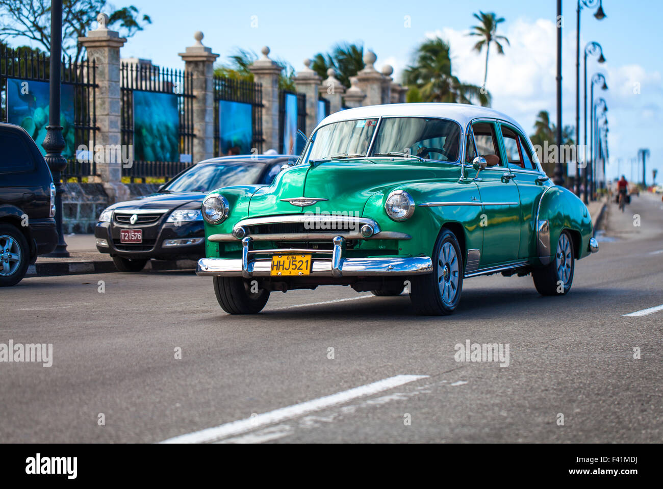 Caribbean American Oldtimer on the road 4 Stock Photo - Alamy