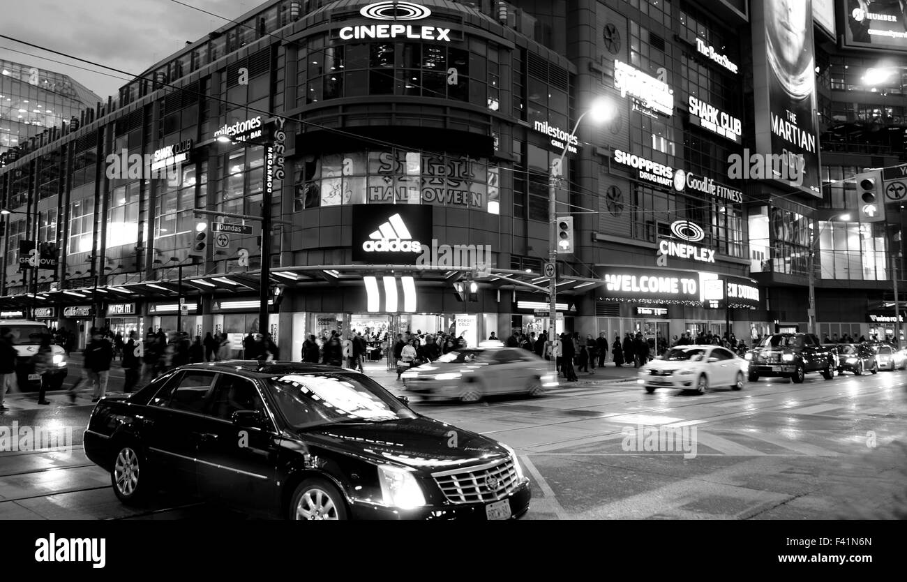 Street night scene in Toronto, Canada Stock Photo - Alamy
