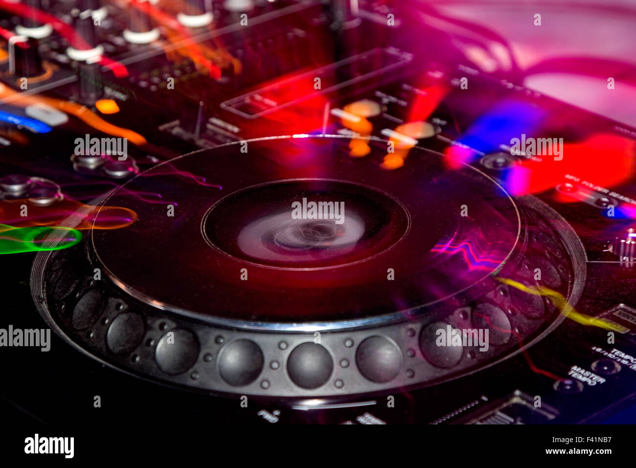 DJ stand in the club glow Stock Photo - Alamy