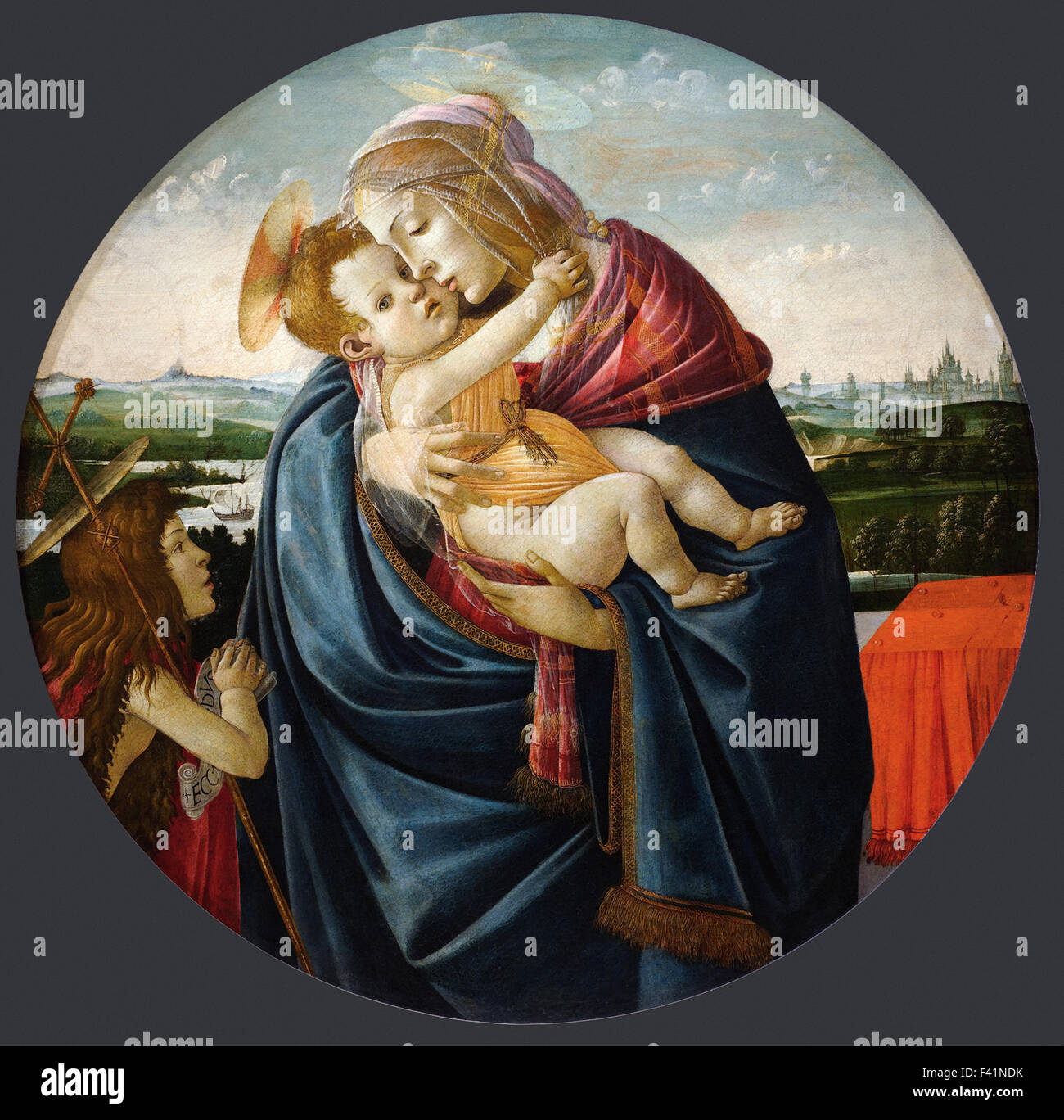 Virgin and child with saint john the baptist hi-res stock photography ...