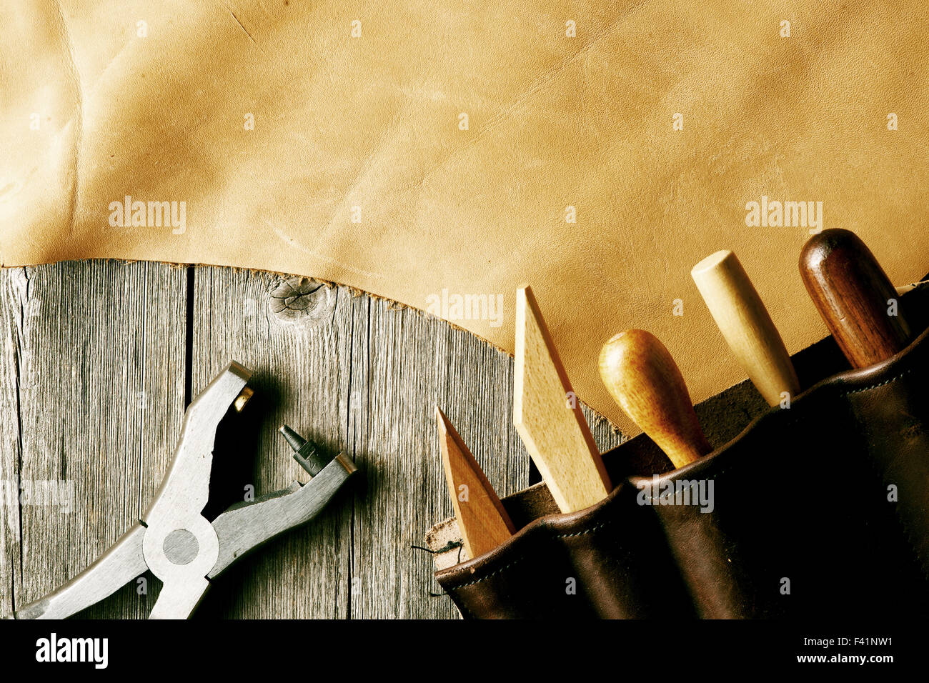 Leather crafting tools Stock Photo - Alamy