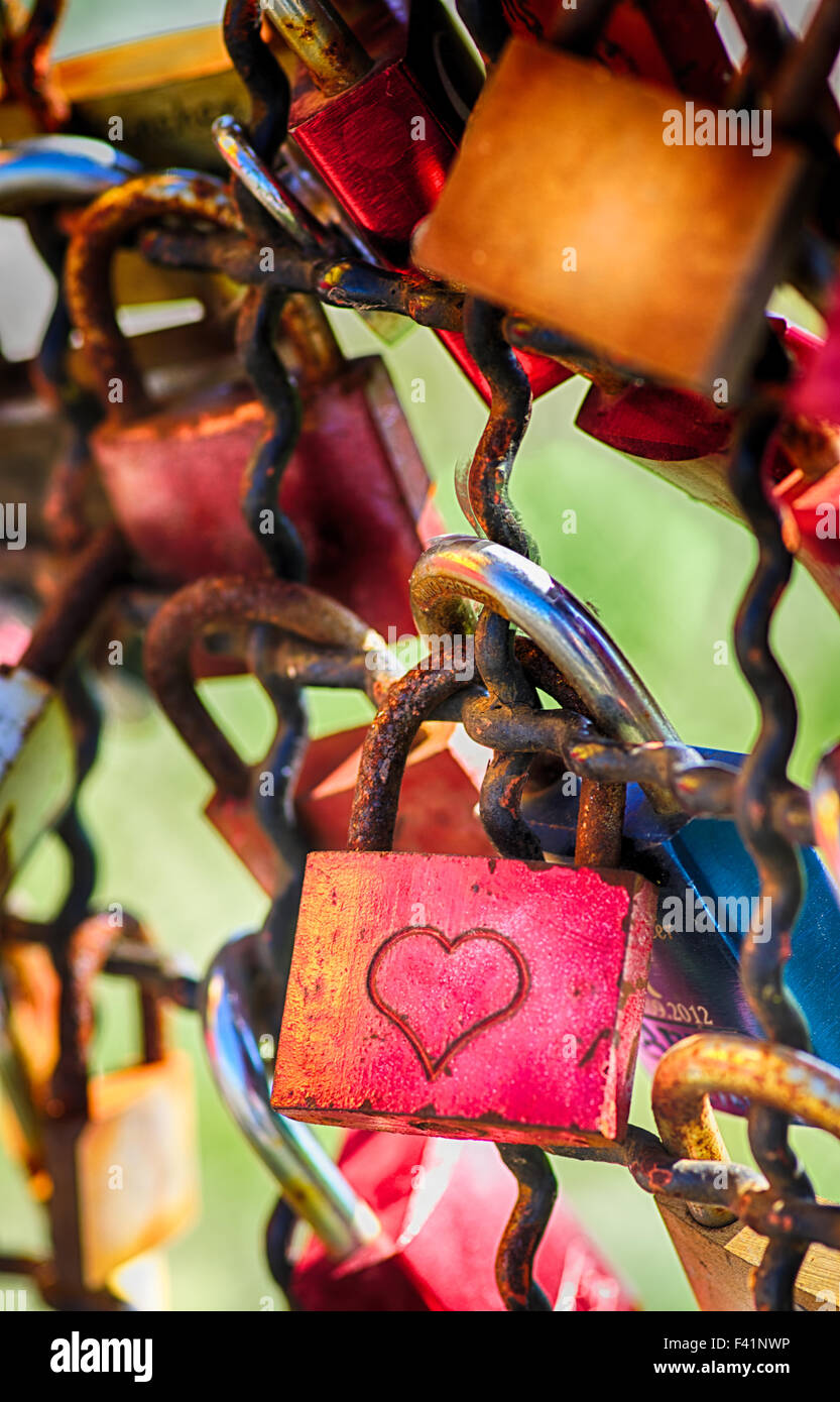 Padlock with love message Stock Photo - Alamy
