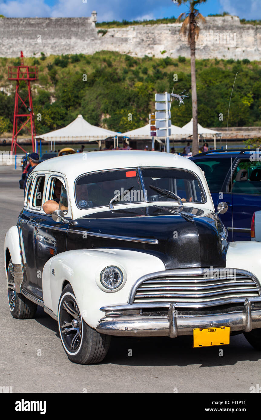 Caribbean American classic cars in Cuba Stock Photo - Alamy