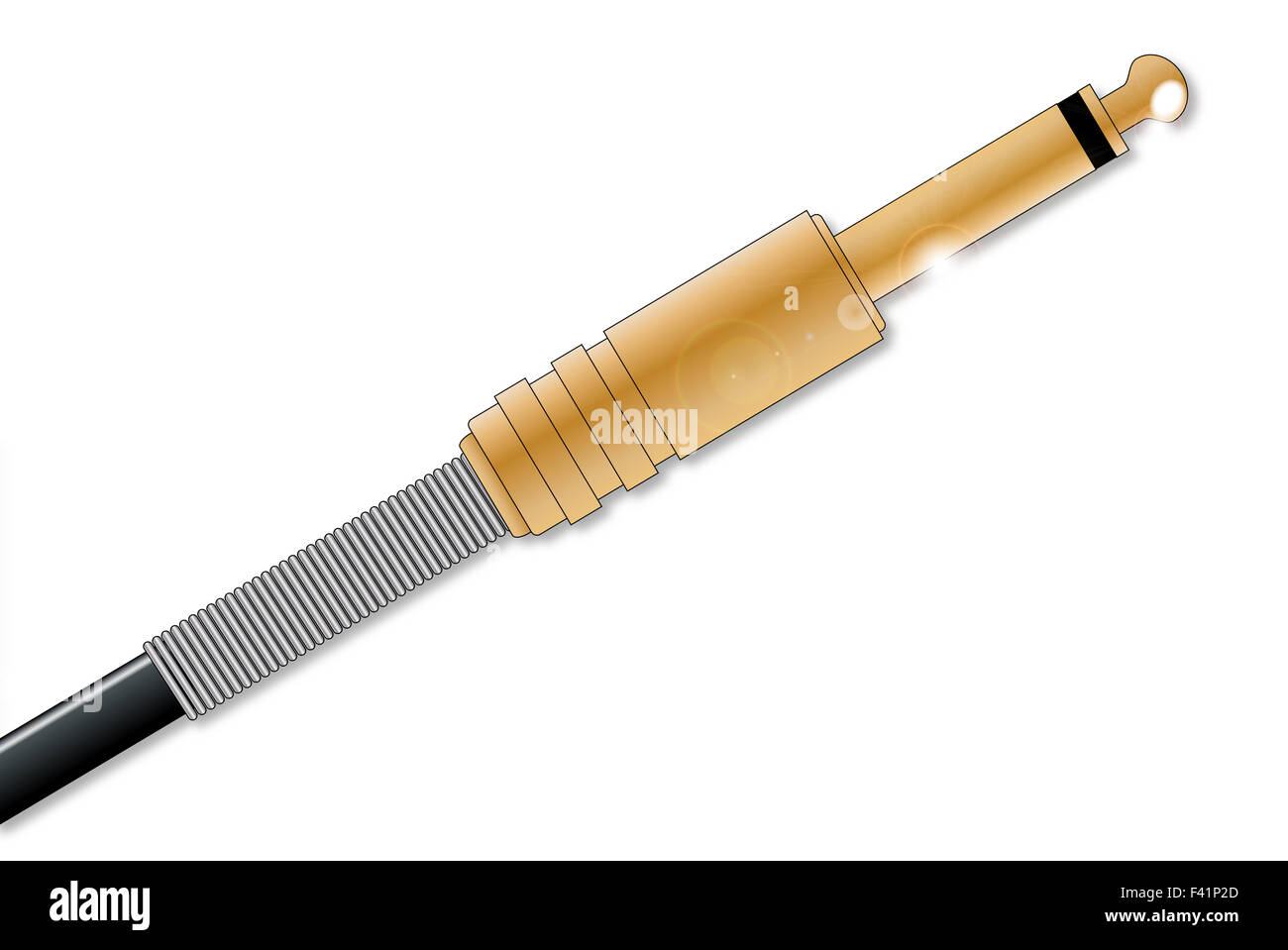 A typical brass mono guitar jack plug Stock Photo - Alamy