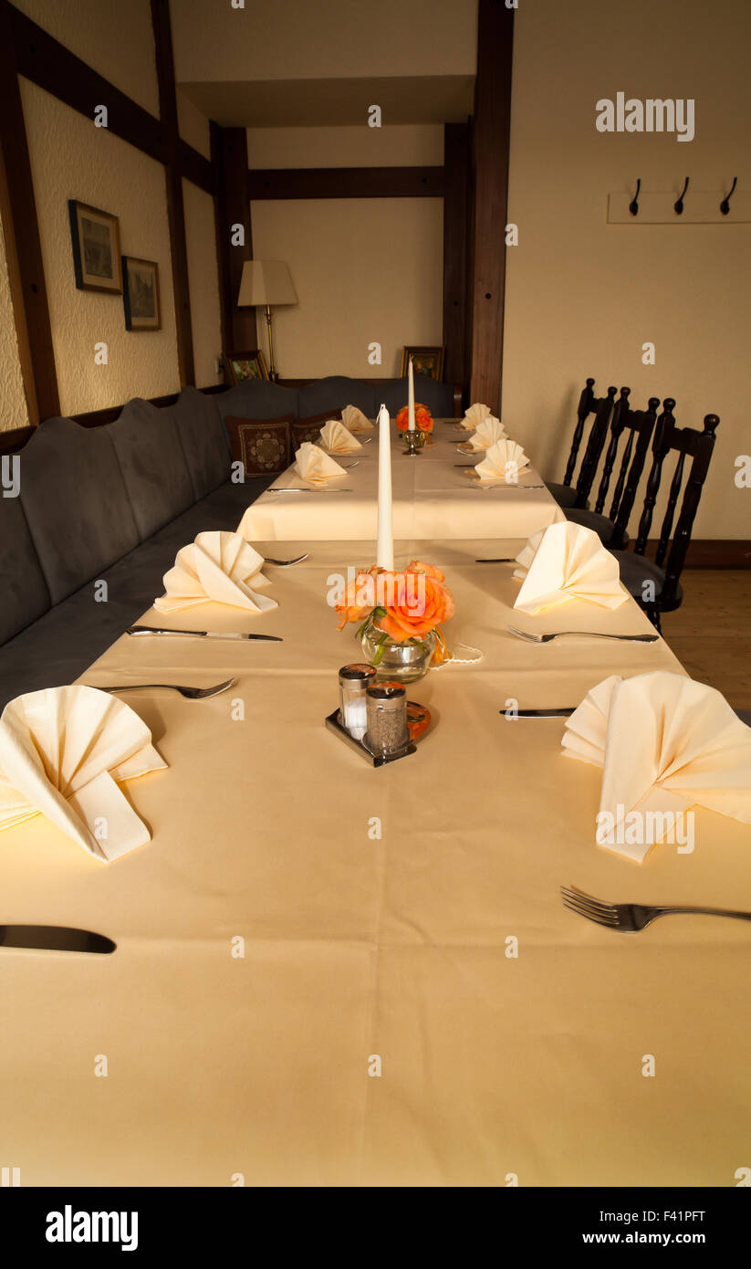 table setting in a restaurant Stock Photo - Alamy