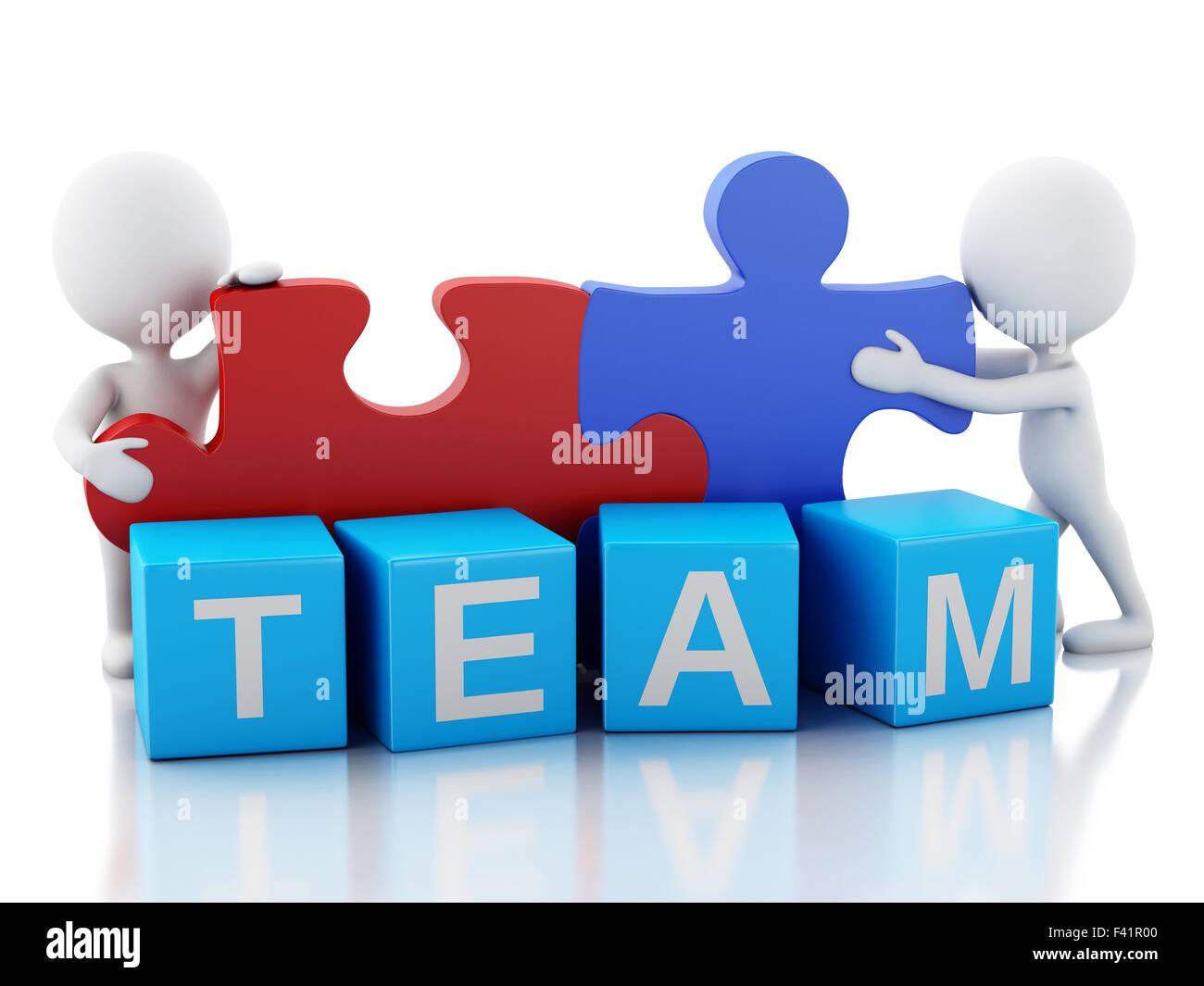 3d white people work team hi-res stock photography and images - Alamy