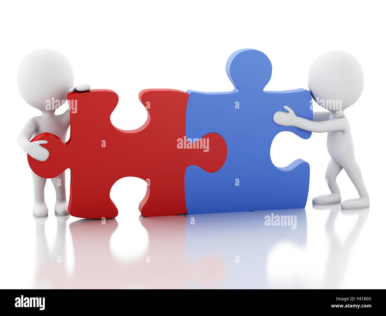 3d white people work together hi-res stock photography and images - Alamy