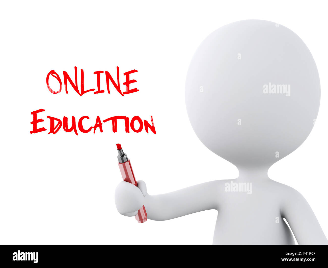 3d white people. Online education concept Stock Photo - Alamy