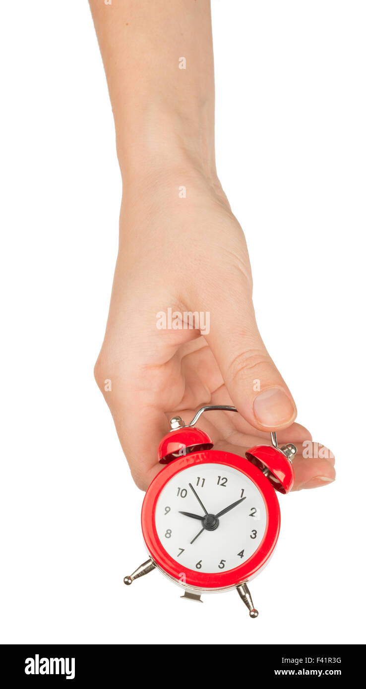 Hand holding alarm clock hi-res stock photography and images - Alamy