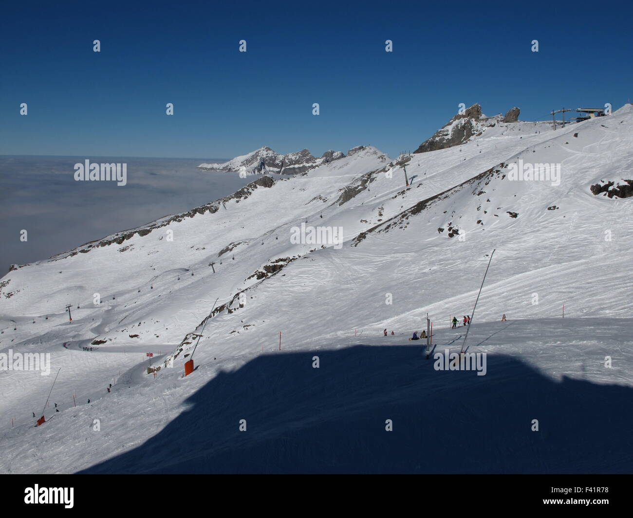 Chair lift in the Titlis ski area Stock Photo - Alamy