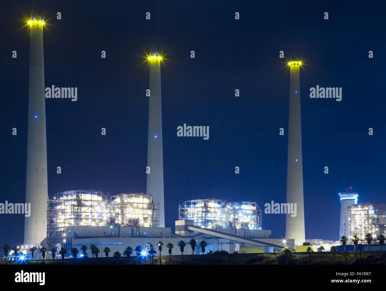 Power plant at night Stock Photo - Alamy