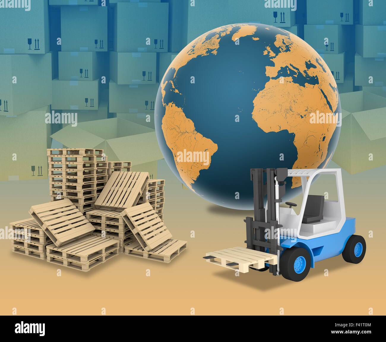 Auto-loader and boxes Stock Photo - Alamy