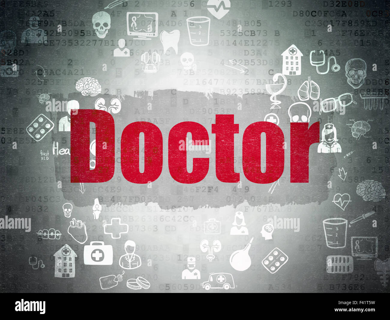 Health concept: Doctor on Digital Paper background Stock Photo - Alamy