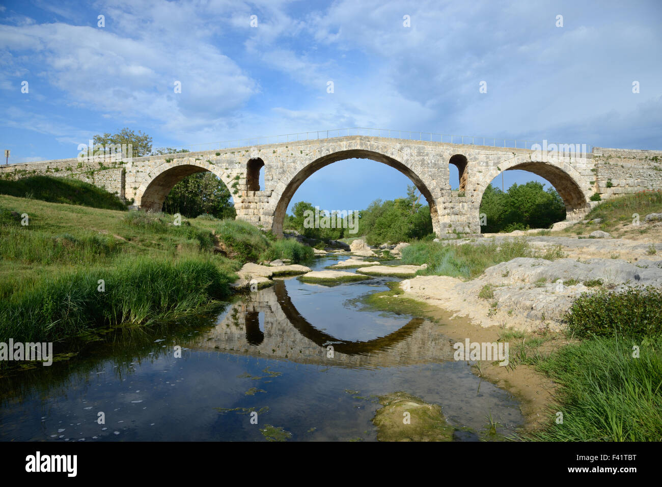 The 3rd century Roman Pont Julien or Julian Bridge over the River ...