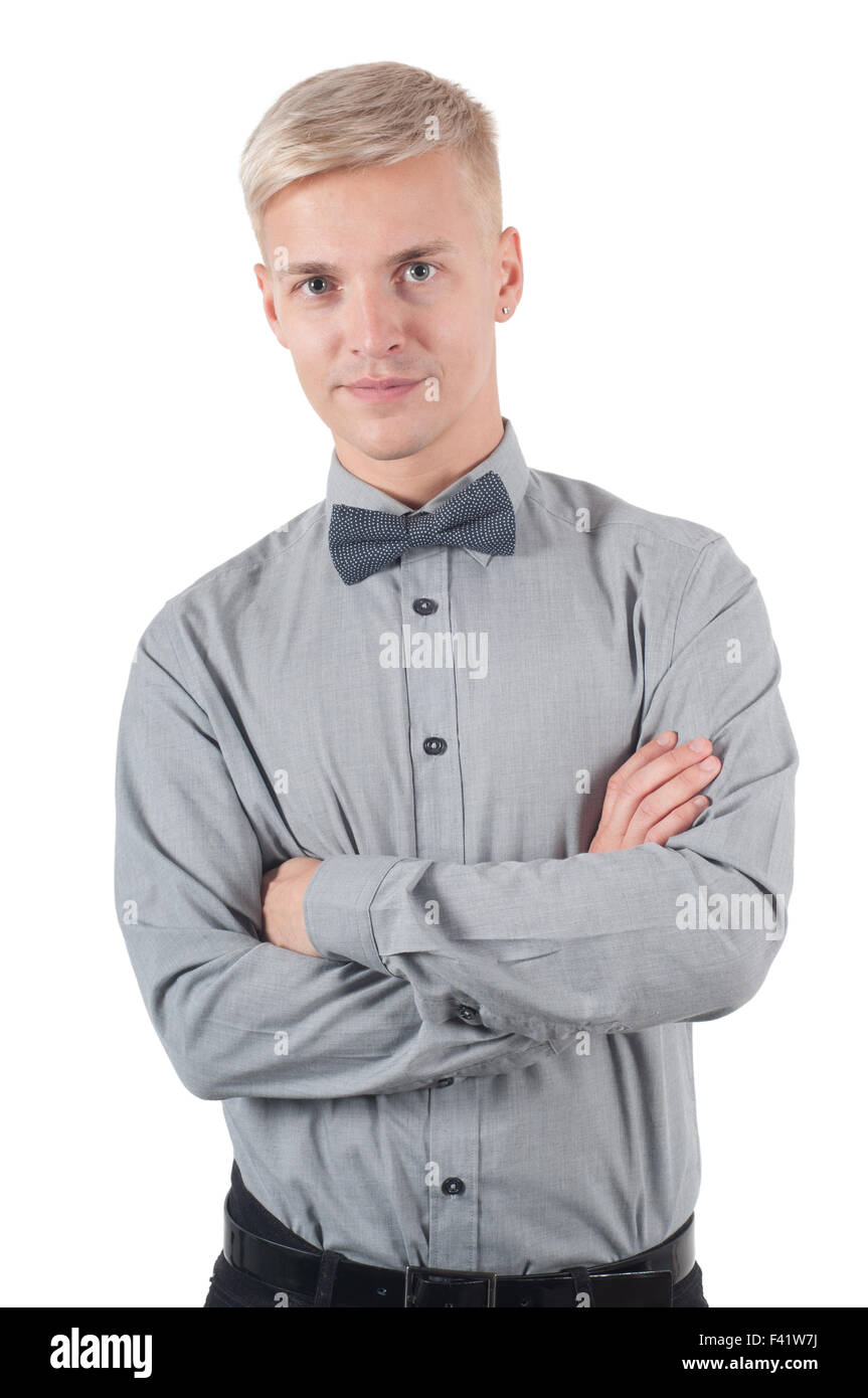 Male standing with crossed arms Stock Photo - Alamy