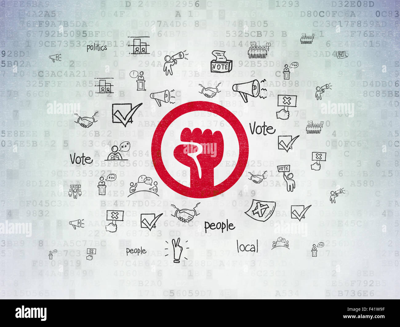 Political concept: Uprising on Digital Paper background Stock Photo - Alamy