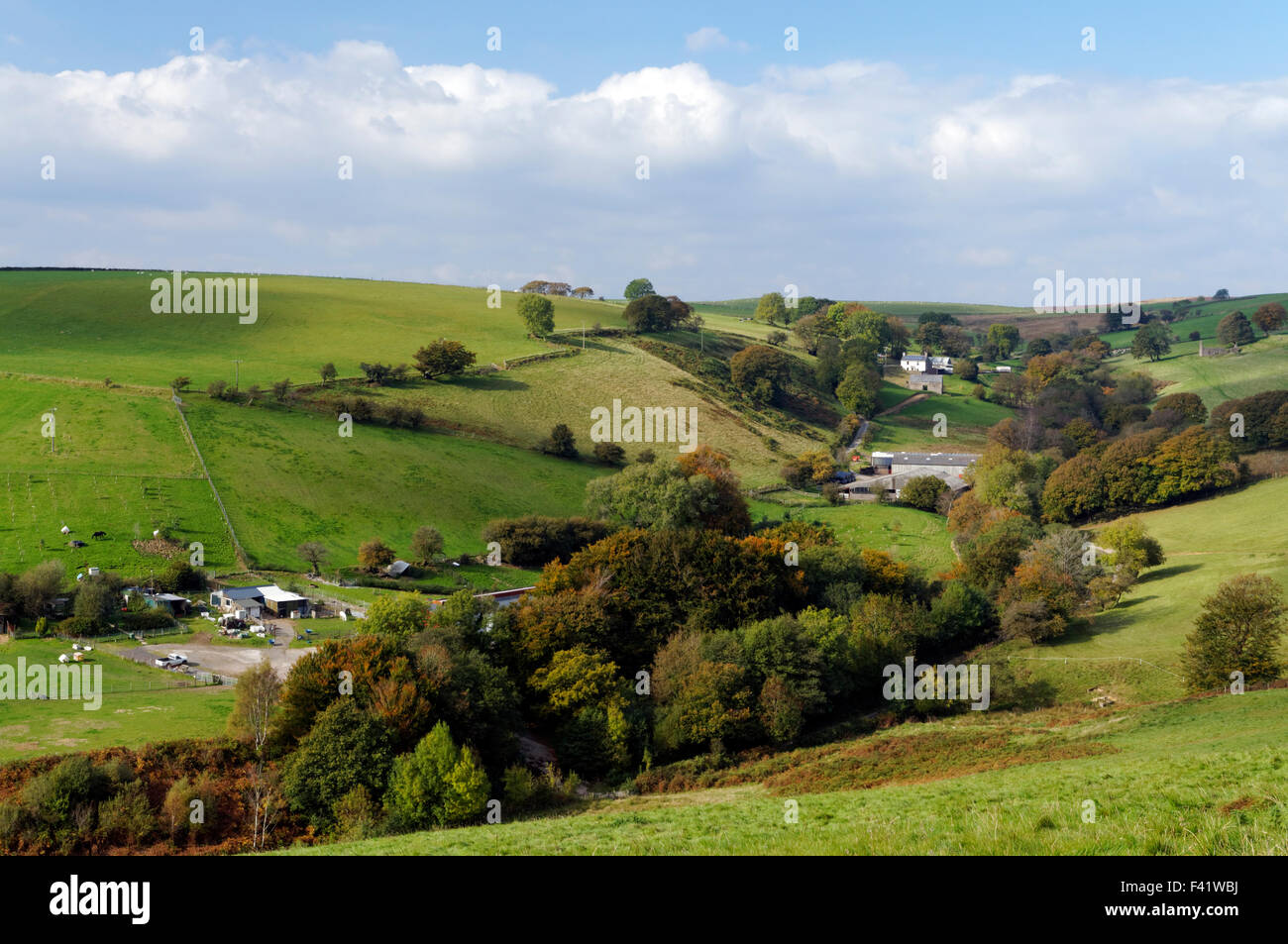Hillside above Abertridwr near Caerphilly, South Wales Valleys, UK ...
