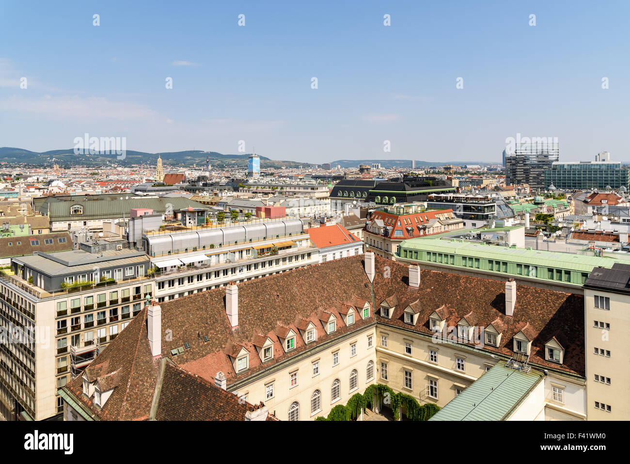 Aerial View Of Vienna City Skyline Stock Photo - Alamy