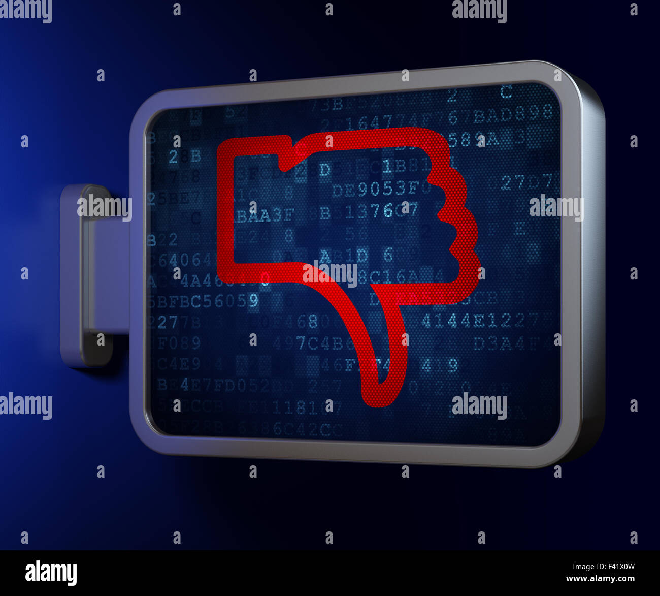Social network concept: Thumb Down on billboard background Stock Photo ...