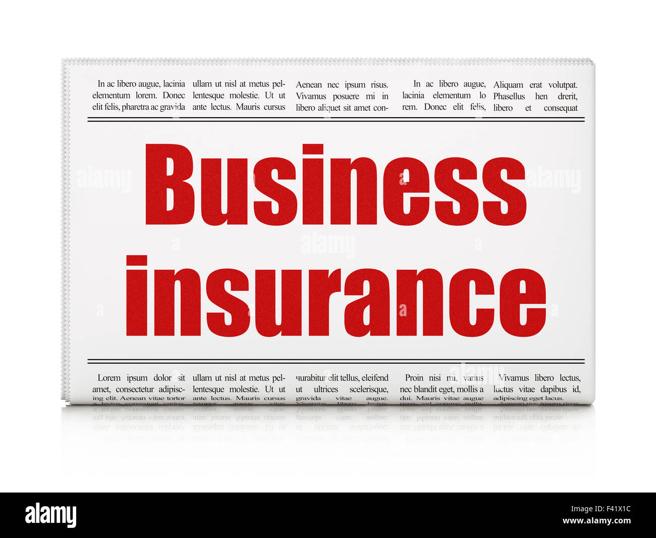 Insurance concept: newspaper headline Business Insurance Stock Photo ...